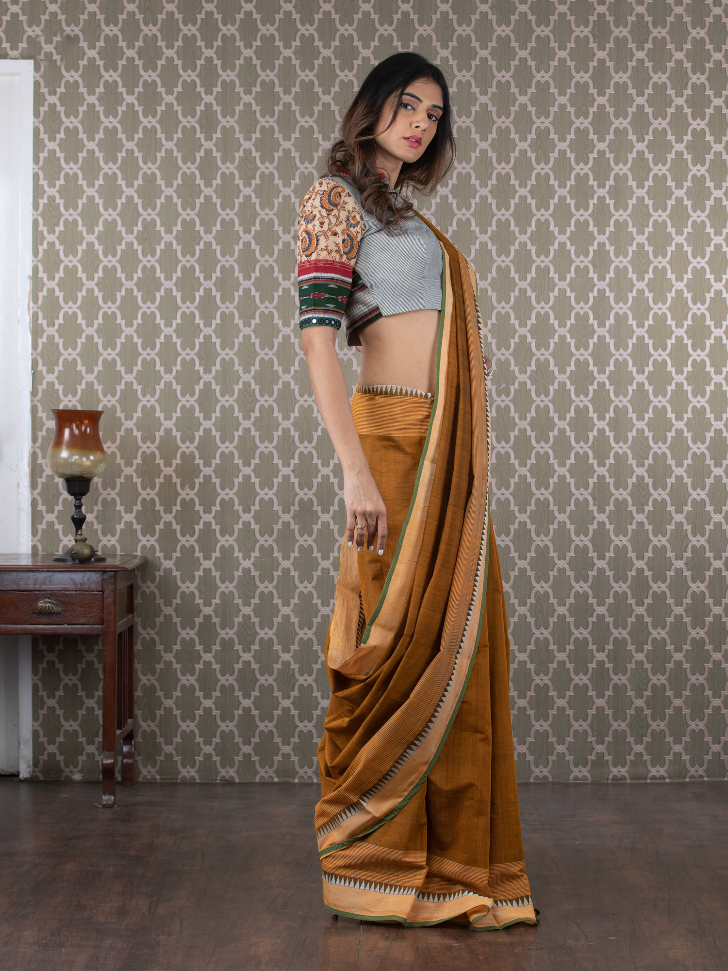 Handwoven Mustard Cotton Sari | Mamatha Tulluri
