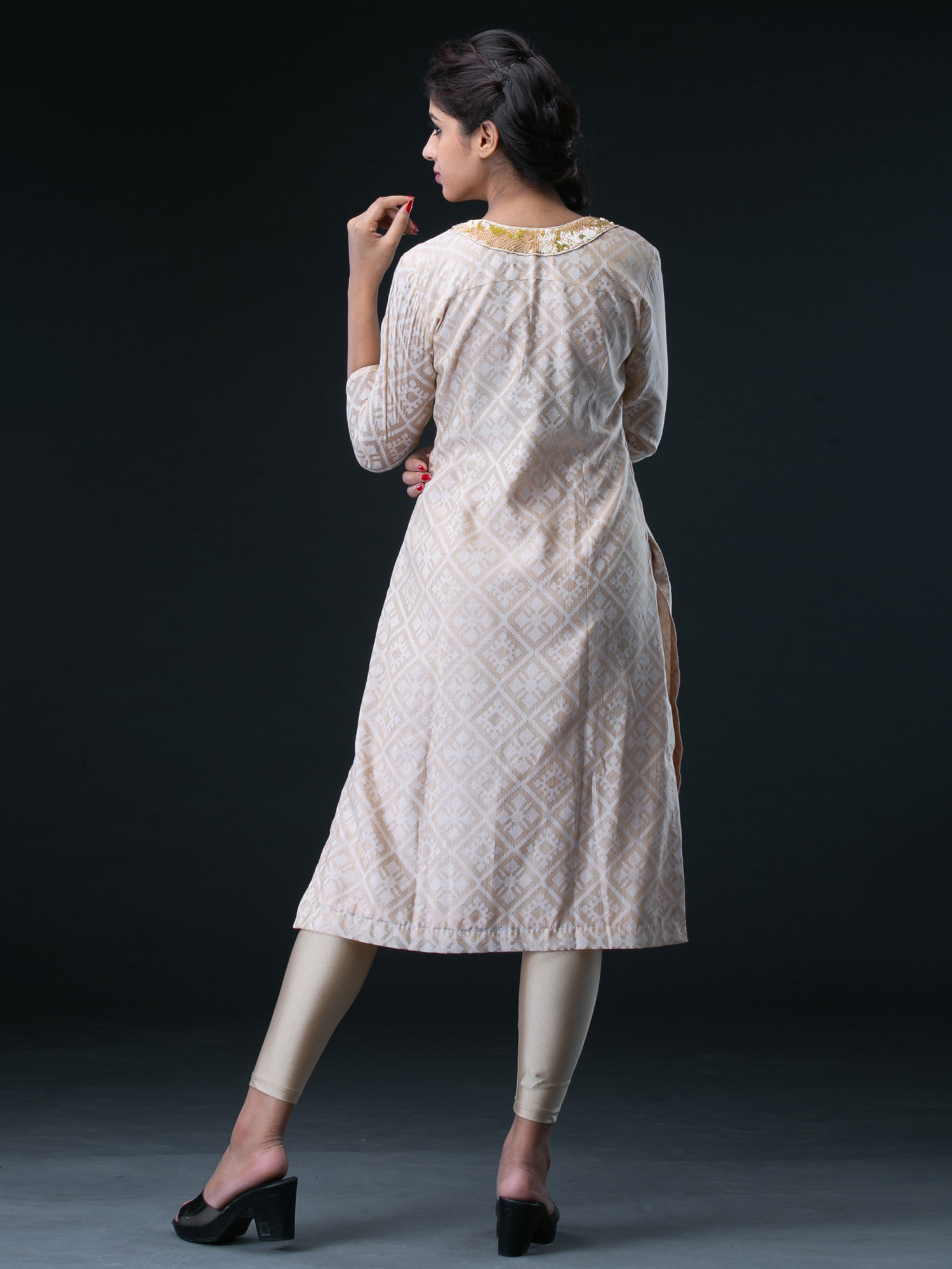 Chanderi Kurtis Online|Sequin Work Kurtis Online | Mamatha Tulluri